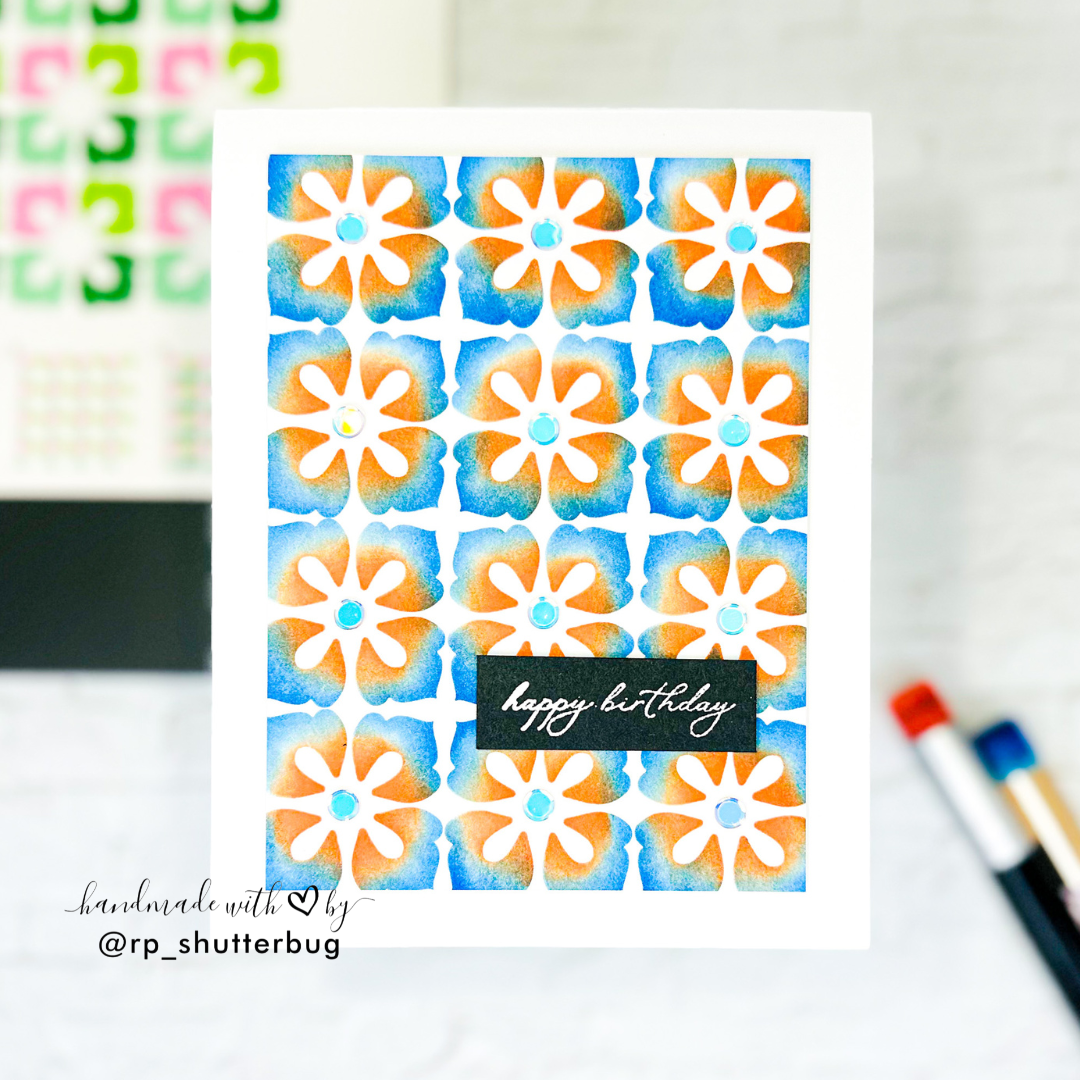 A Fresh Color Combo with the Sizzix Flower Power Rotating Stencil ...
